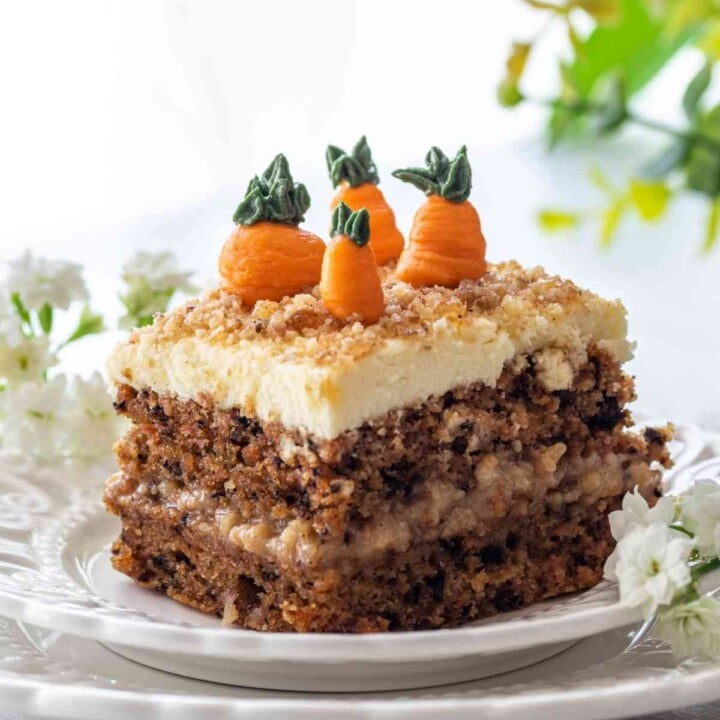 Double Layer Carrot Cake with Caramelised Walnuts - SugarYums