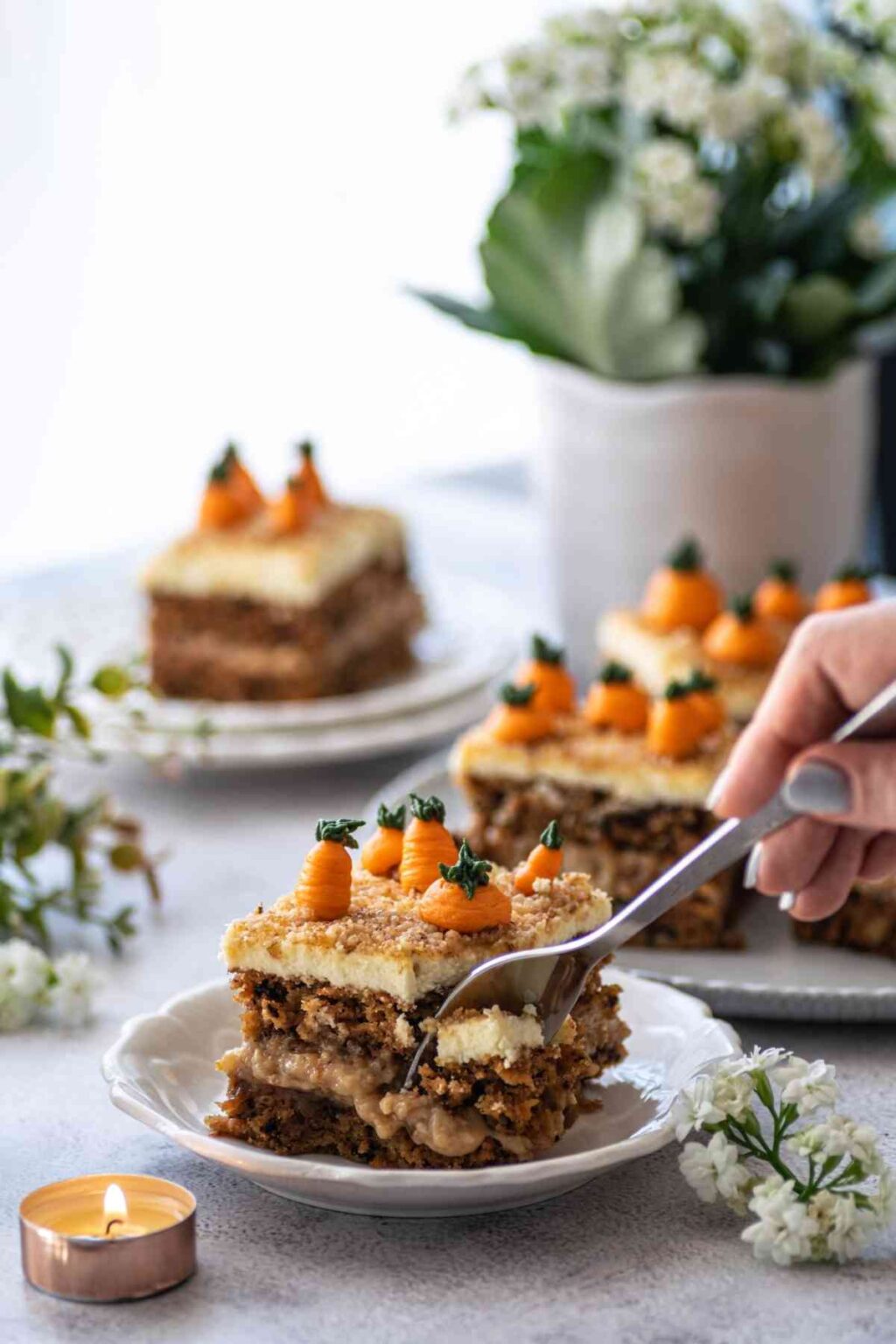 Double Layer Carrot Cake with Caramelised Walnuts - SugarYums