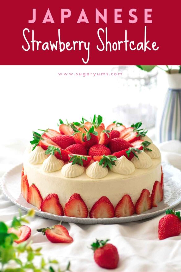 Japanese Strawberry Shortcake (Christmas Cake) - SugarYums