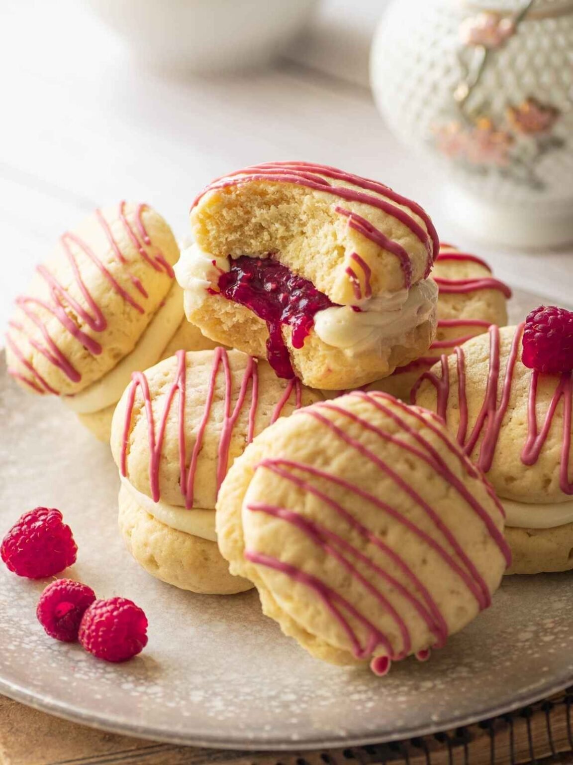Raspberry Cheesecake Cookies - SugarYums