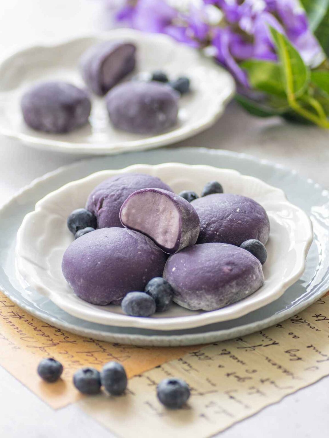 Taro Mochi with Taro Paste Filling - SugarYums