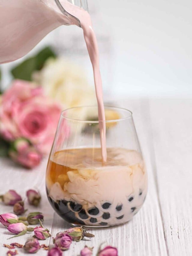 Rose Milk Tea: Made with Real Roses