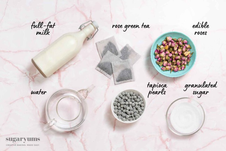 Rose Milk Tea: Made with Real Roses