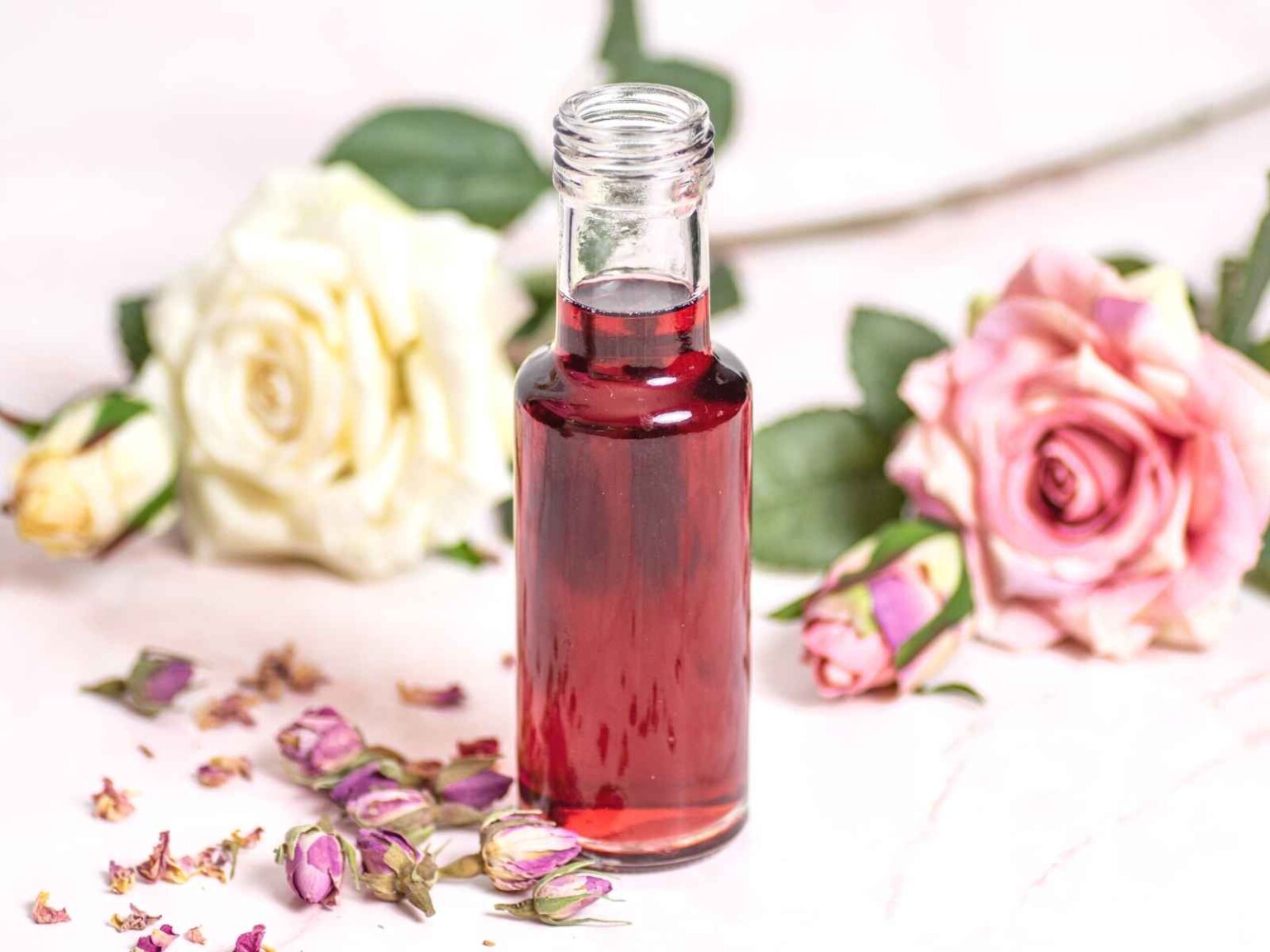 Homemade Rose Simple Syrup made with real roses