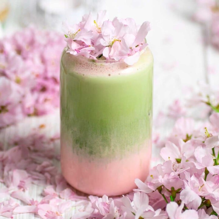 Cherry Blossom Matcha Sakura Latte Recipe - SugarYums