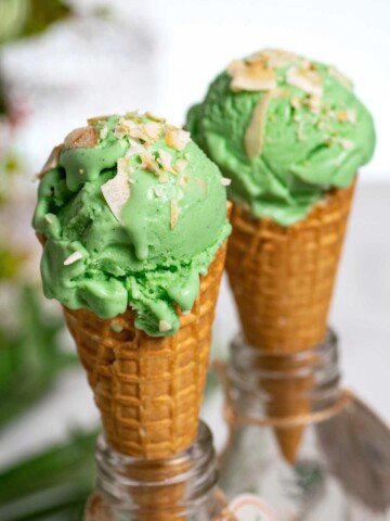 Pandan Ice Cream with Real Pandan and Coconut Milk - SugarYums