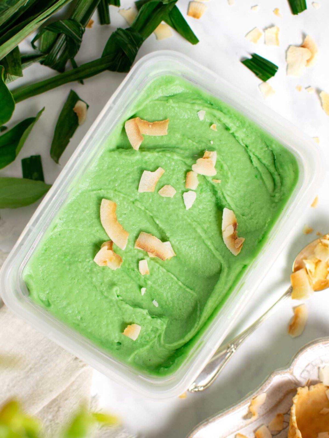 Pandan Ice Cream with Real Pandan and Coconut Milk - SugarYums