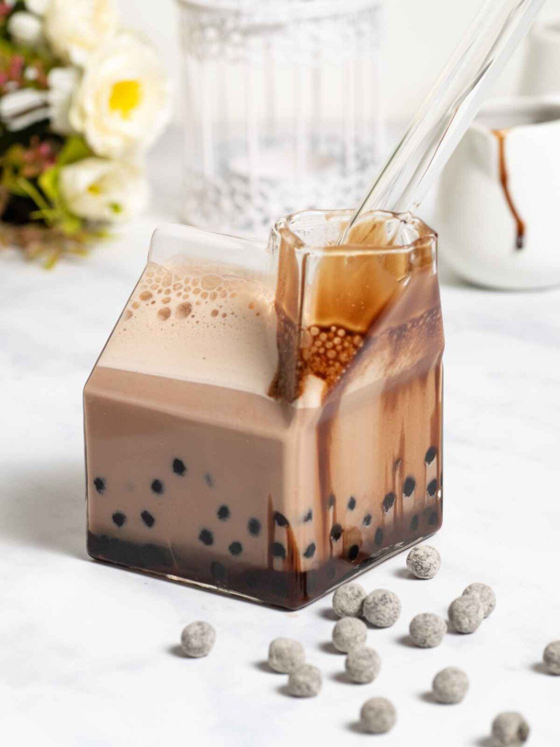 Homemade Chocolate Boba Tea Recipe (Chocolate Milk Tea) - SugarYums