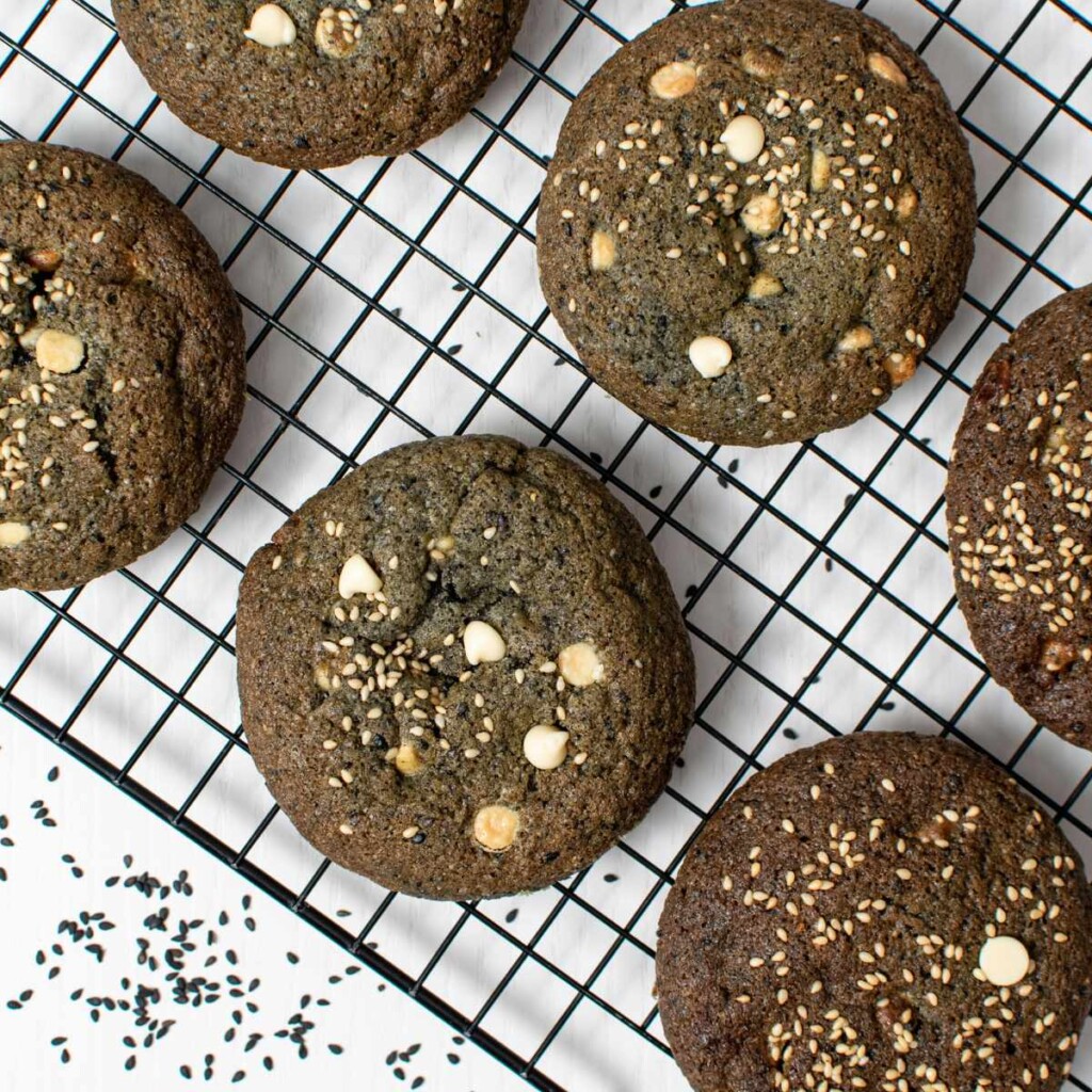 Easy Black Sesame Cookies with White Chocolate Chips - SugarYums