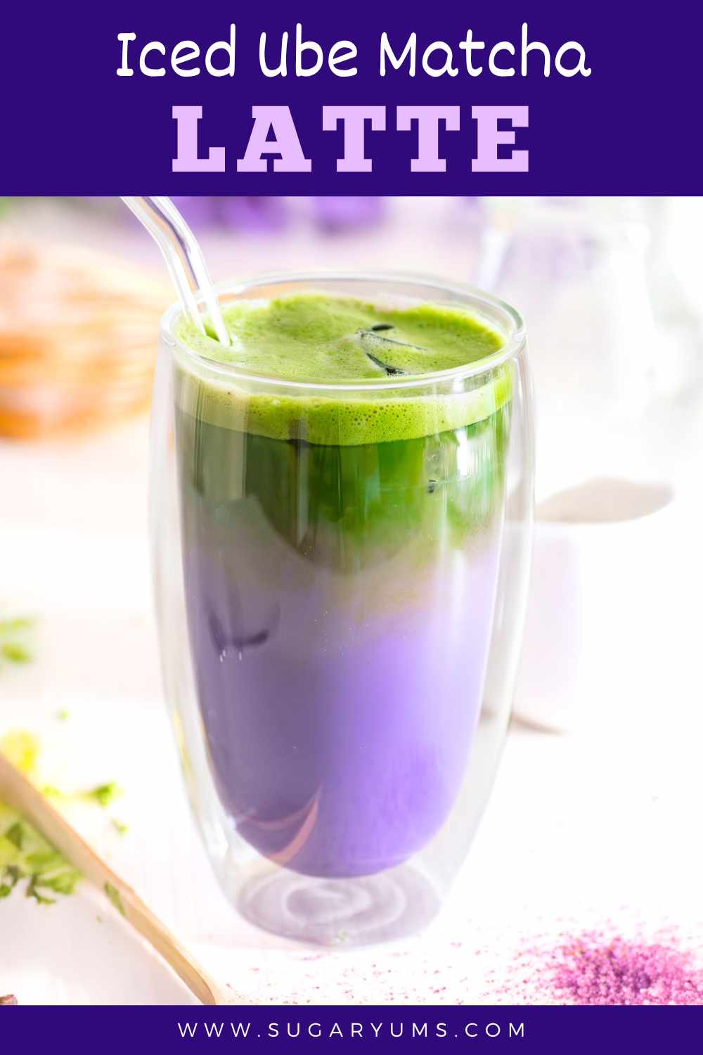 Cafe Style Ube Matcha Latte At Home - SugarYums