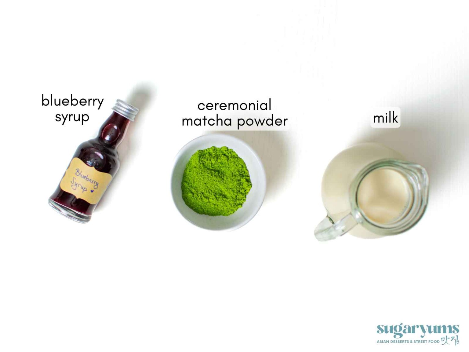 Iced Blueberry Matcha Latte With Homemade Syrup - SugarYums